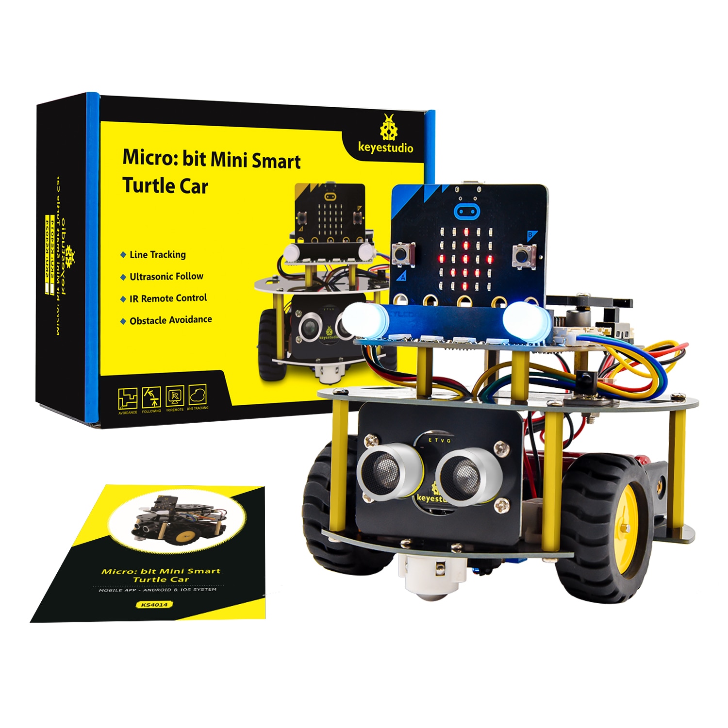Keyestudio Micro:bit Mini Smart Turtle Robot Car for STEM MicroBit Robot Keyestudio Micro:bit Mini Smart Turtle Robot Car for STEM MicroBit Robot