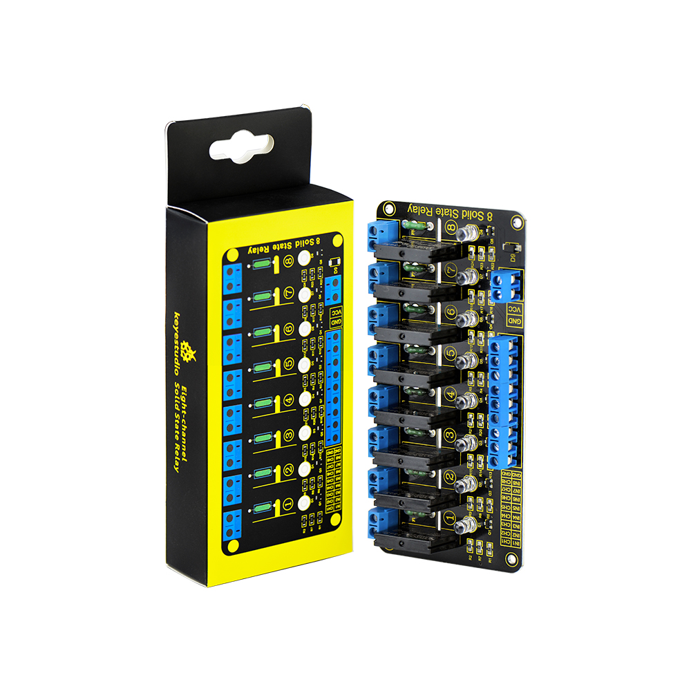 Keyestudio Eight Channel Solid-State Relay Module for arduino Keyestudio Eight Channel Solid-State Relay Module for arduino